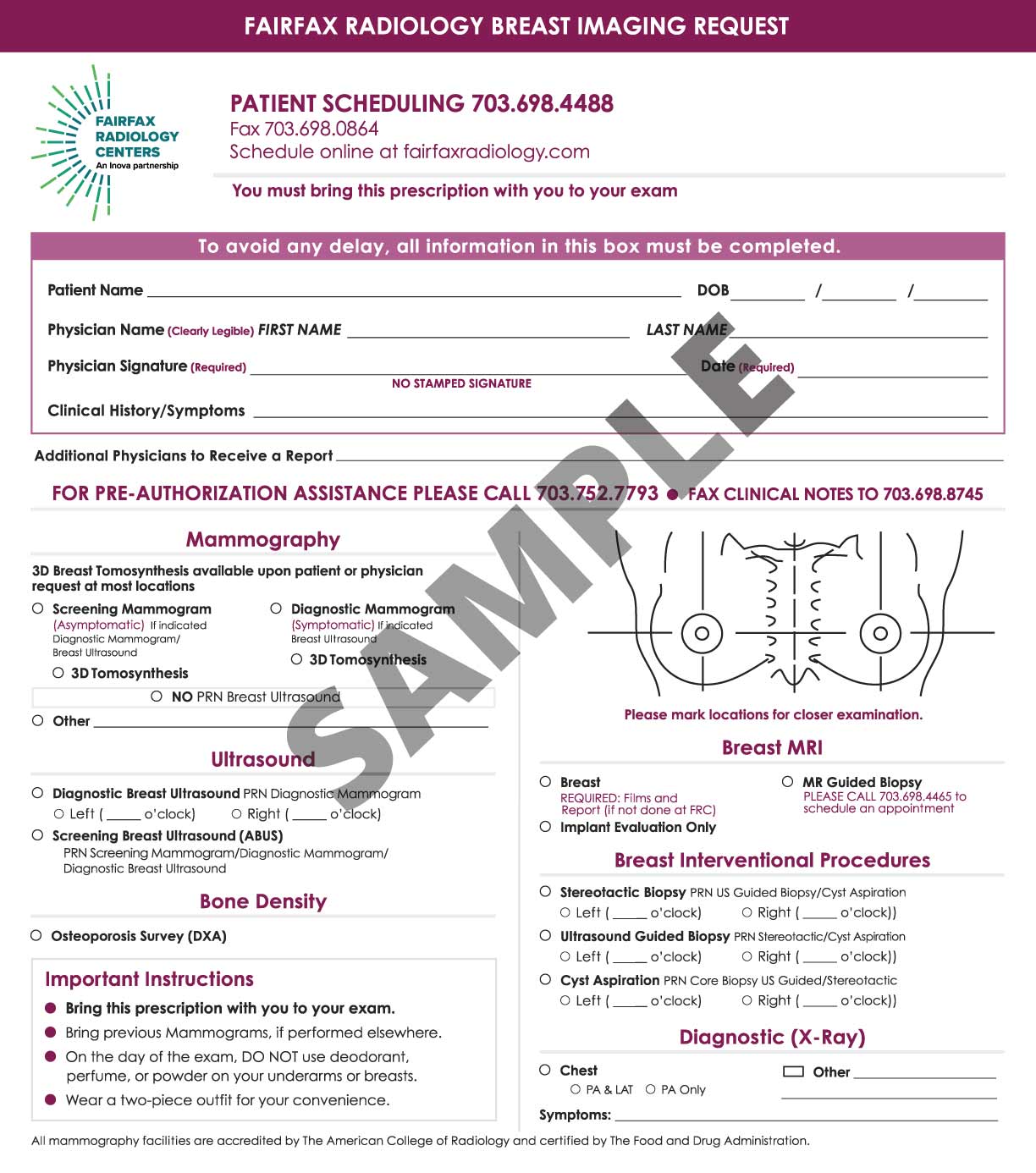 Referral Pad Request | Fairfax Radiological Consultants