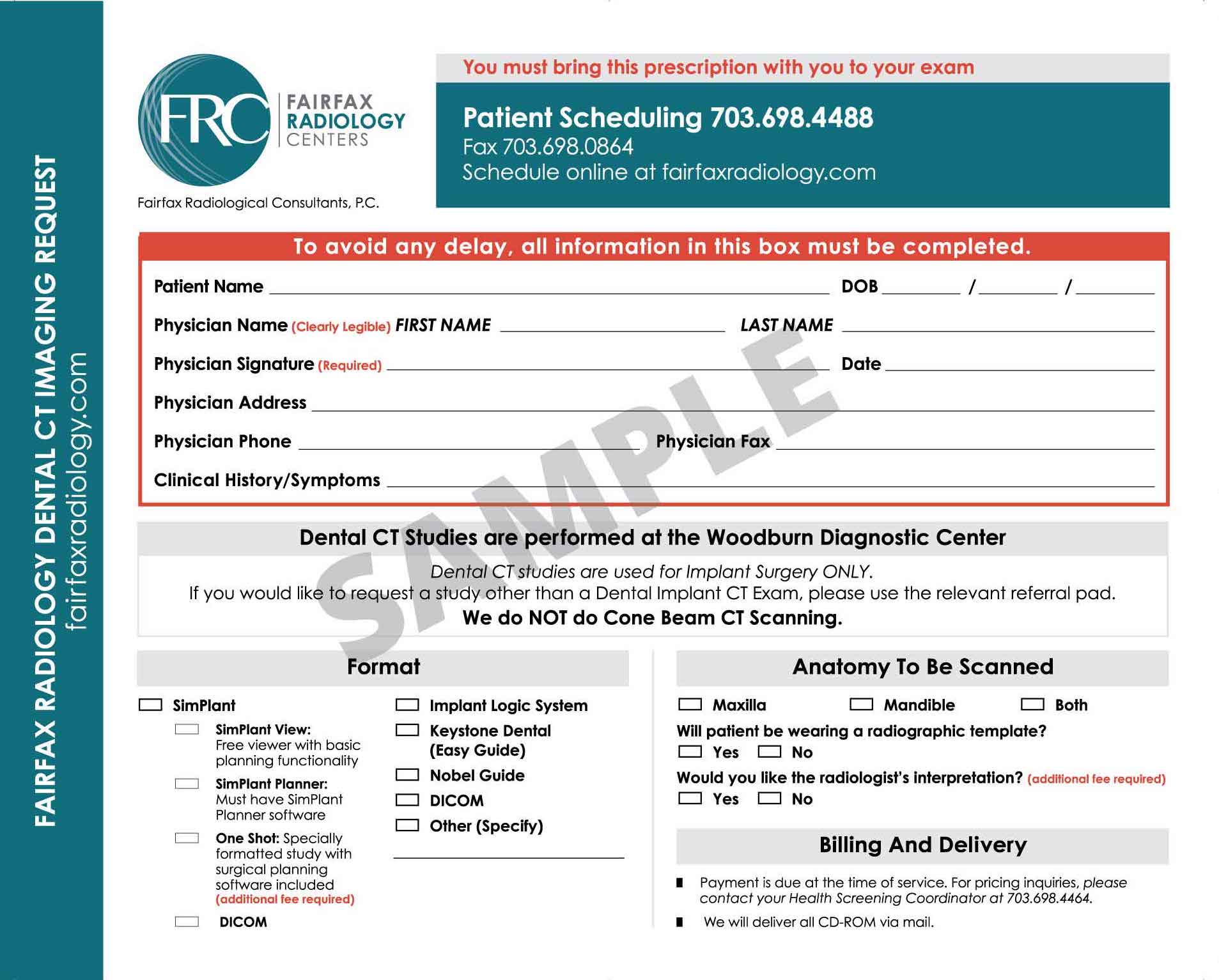 Referral Pad Request | Fairfax Radiological Consultants