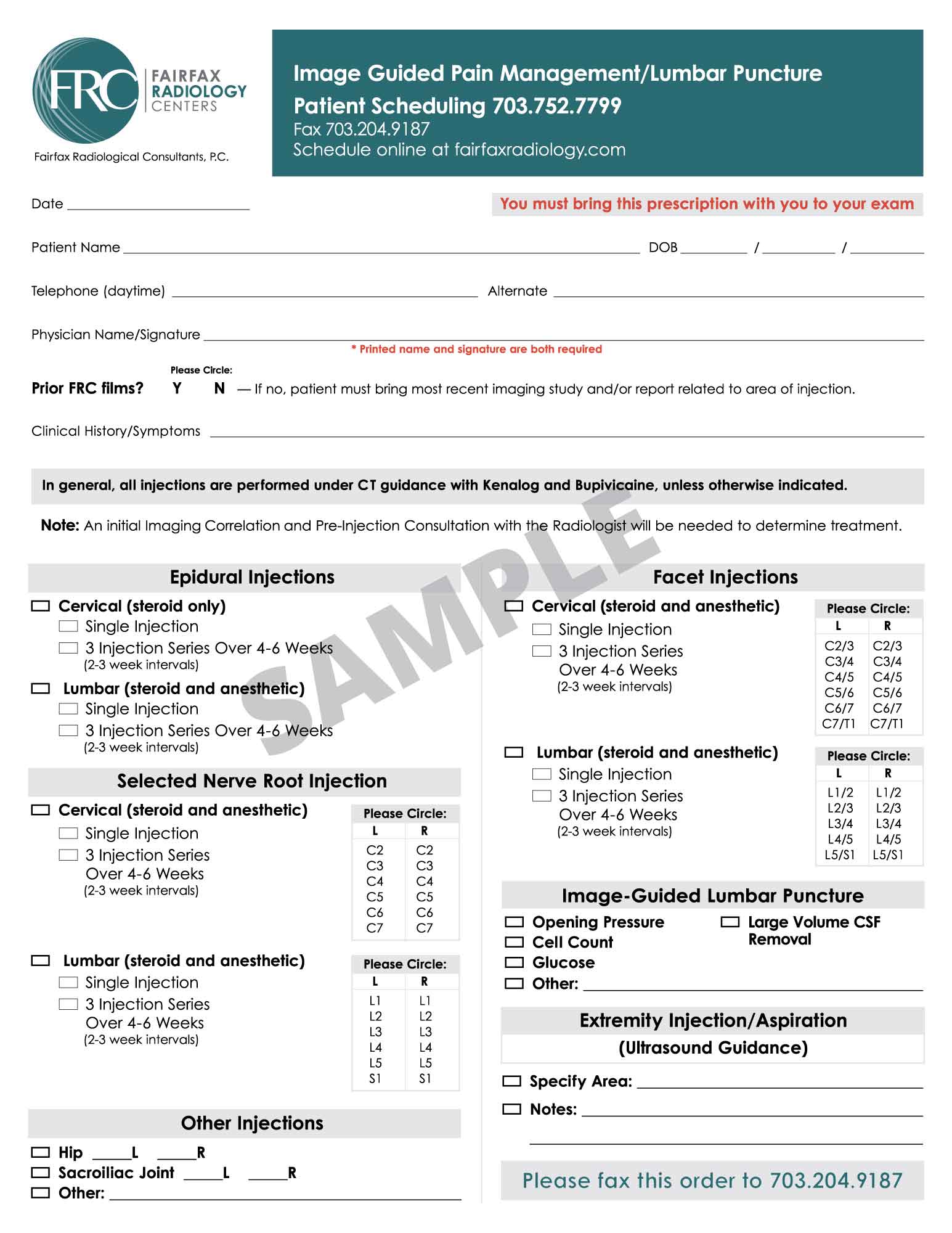 Referral Pad Request | Fairfax Radiological Consultants