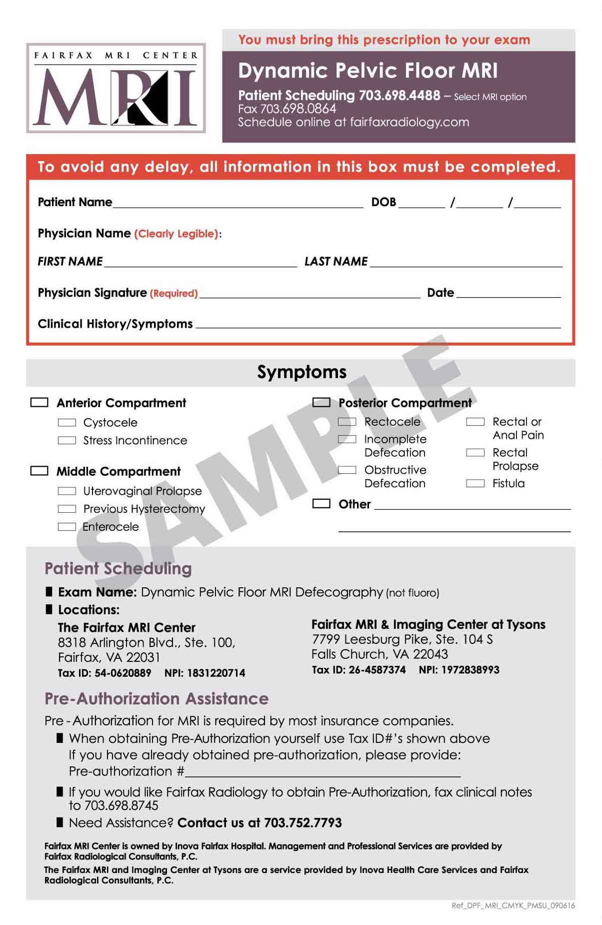 Referral Pad Request | Fairfax Radiological Consultants