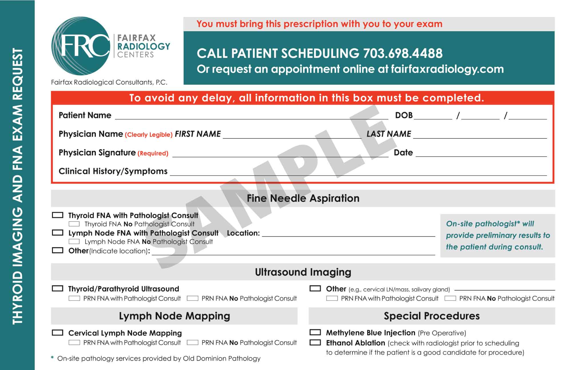 Referral Pad Request | Fairfax Radiological Consultants
